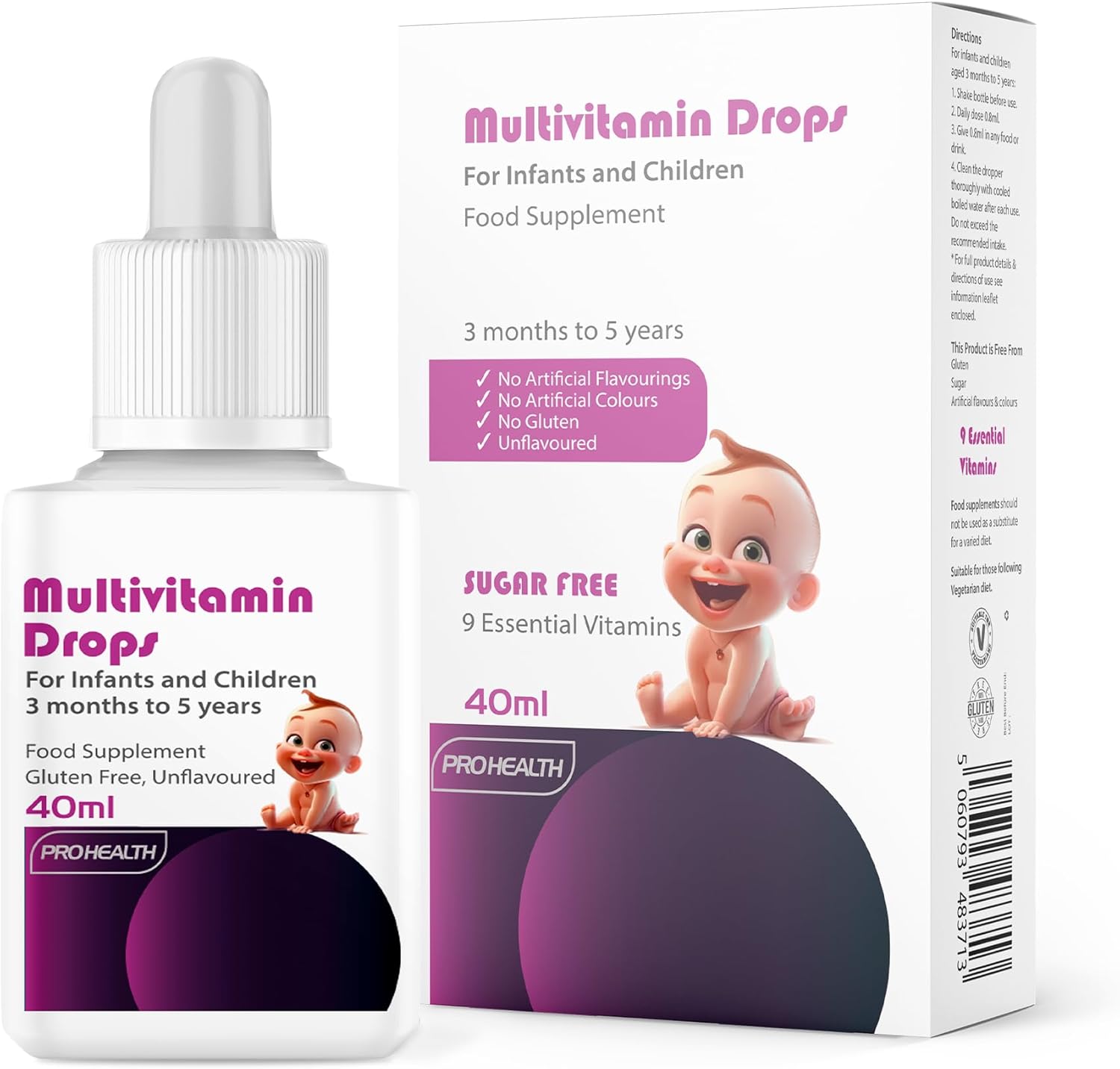 Multivitamin Drops for Infants and Children 3 Months to 5 Years, 40 ml ...